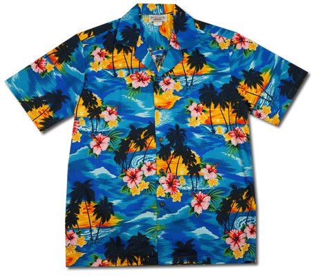 Skyburst Blue Hawaiian Cotton Aloha Shirt – PapayaSun
